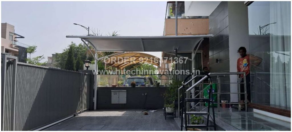 Tensile Structure Car Parking - Ludhiana Chandigarh Kharar Trident Aerocity | Hitech Innovations
