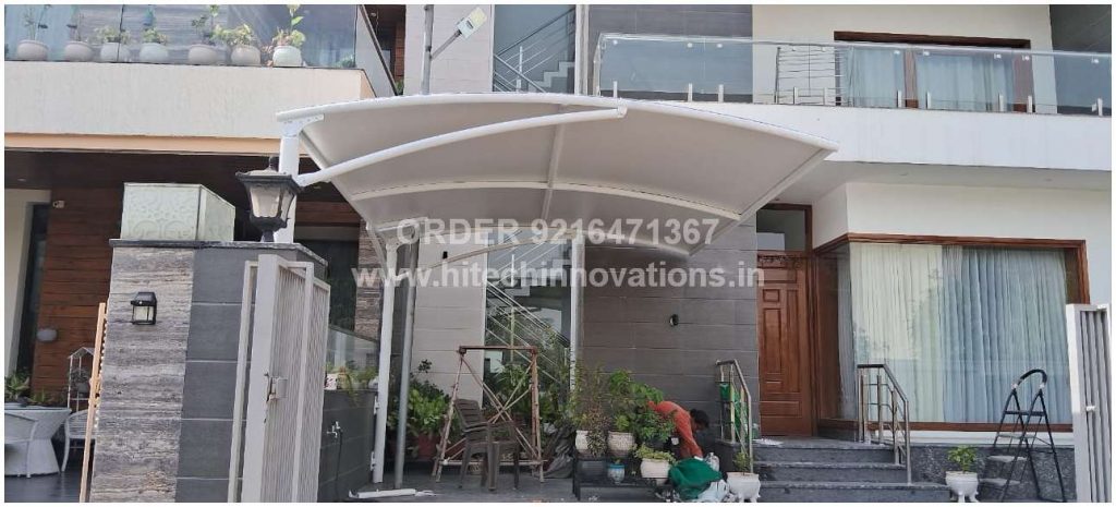 Tensile Structure Car Parking - Ludhiana Chandigarh Kharar Trident Aerocity | Hitech Innovations