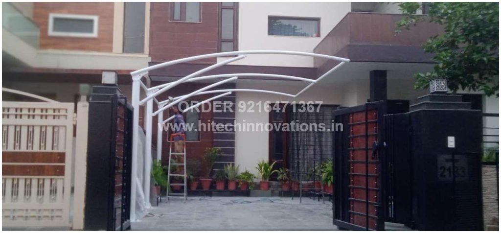 Tensile Structure Car Parking - Ludhiana Chandigarh Kharar Trident Aerocity | Hitech Innovations