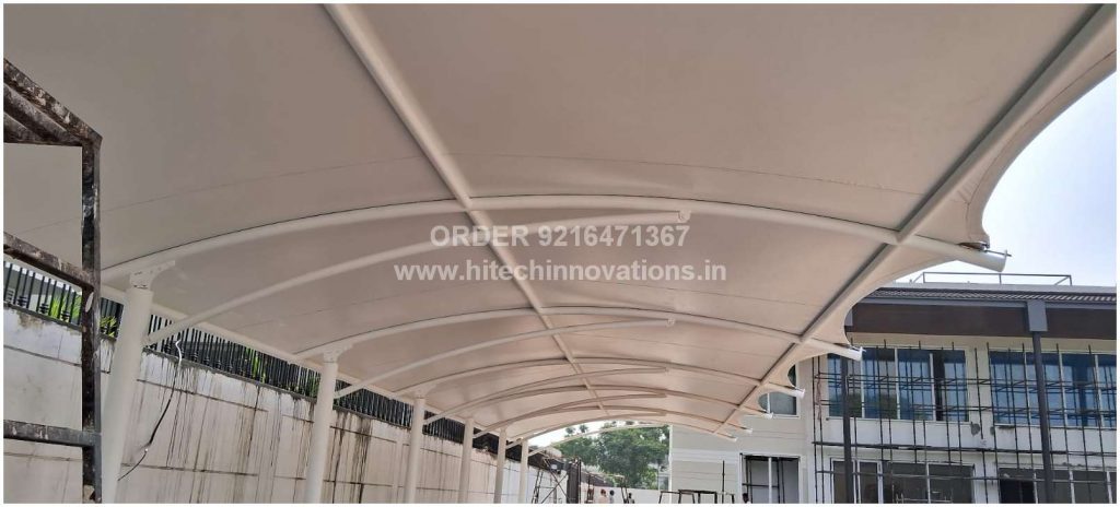 Tensile Structure Car Parking - Ludhiana Chandigarh Kharar Trident Aerocity | Hitech Innovations